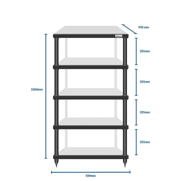 Solidsteel - S3-5 - 5 Shelf Audio Rack – Living Sound + Vision Australia